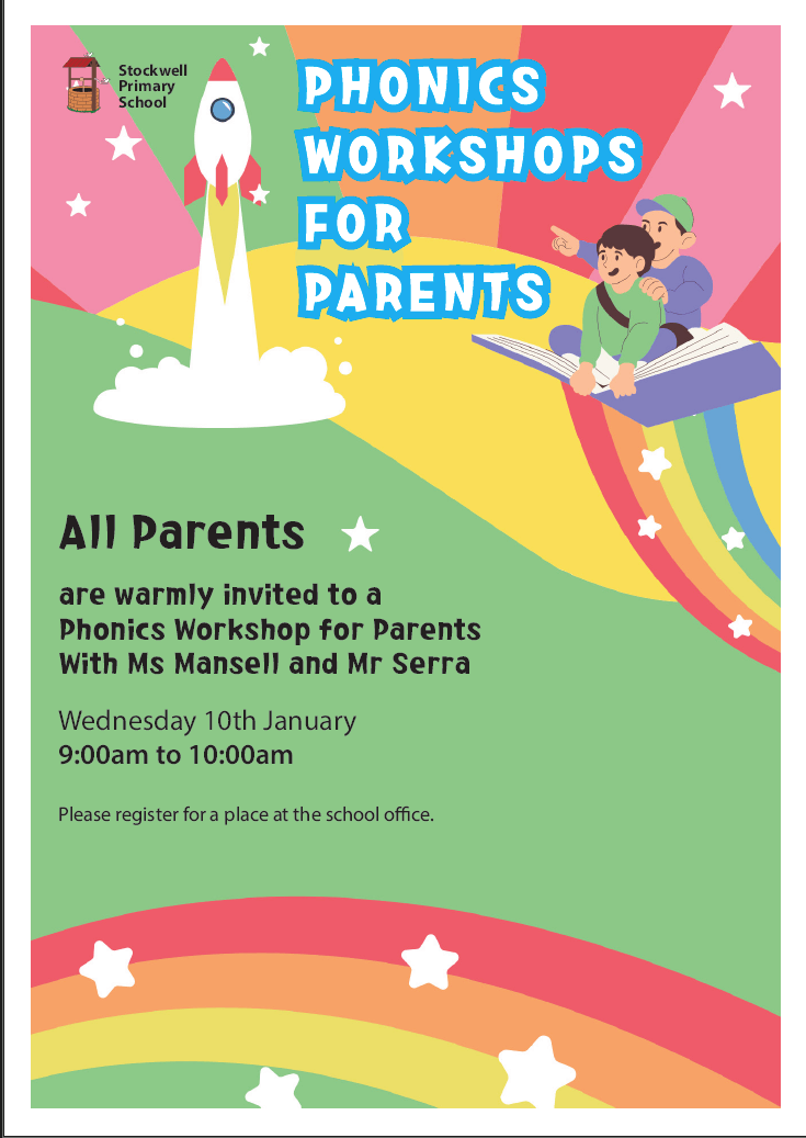 Parent Phonics Workshop 10th Jan 2024 - Stockwell Primary